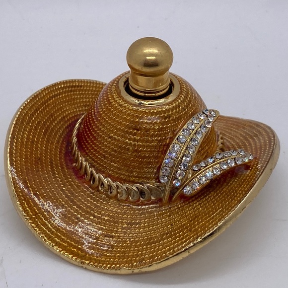Accents | Enamel And Rhinestone Perfume Dispenser Cowboy Hat Design No ...